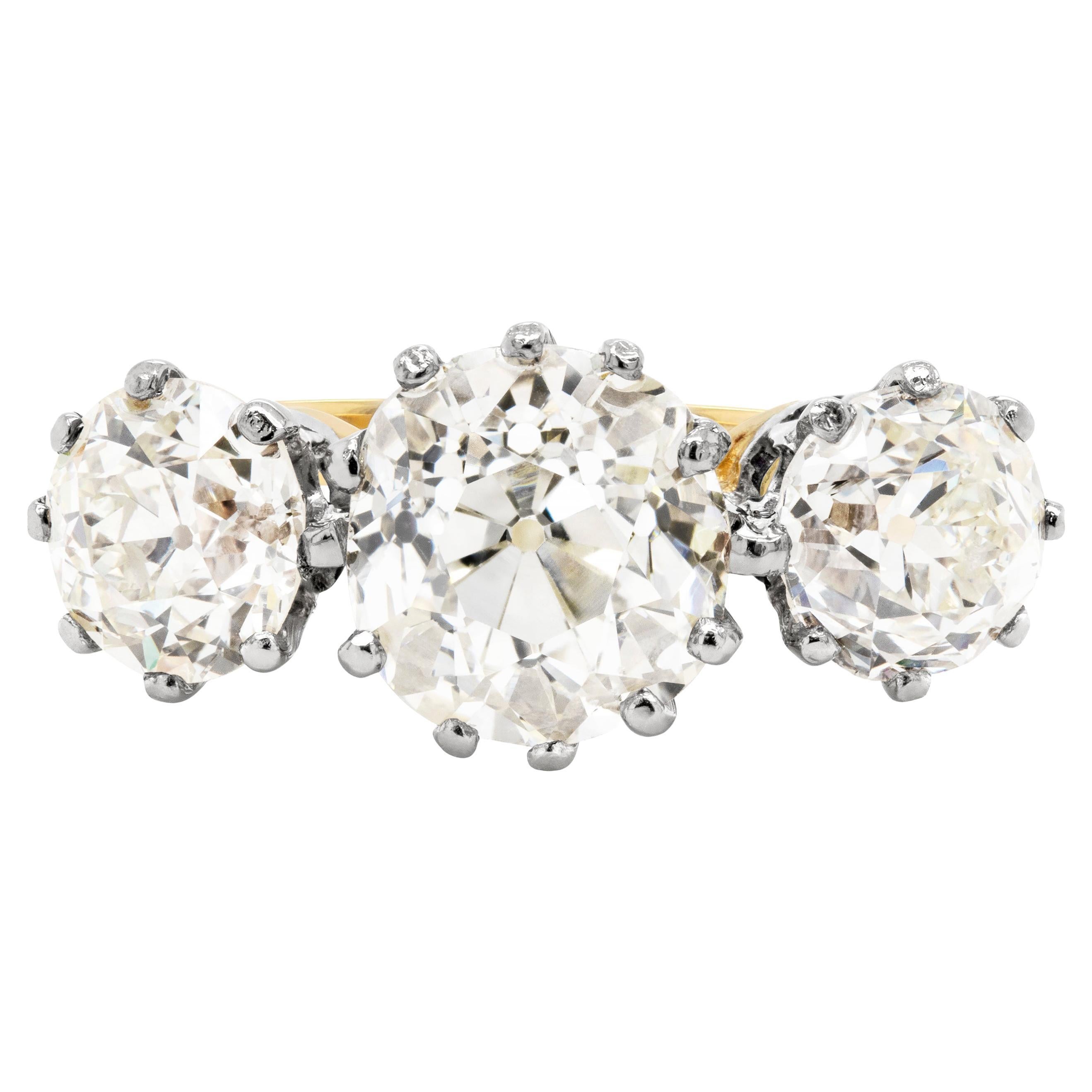 Gents Old Cut Diamond Three-Stone 'Gypsy' Ring at 1stDibs | 3 stone ...