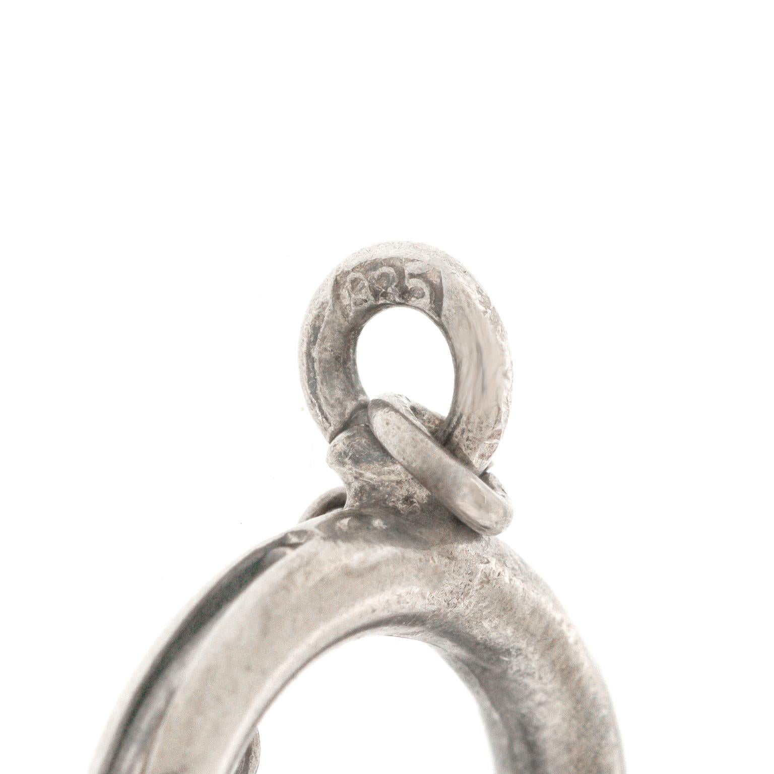 Antique Long Silver Necklace For Sale at 1stDibs