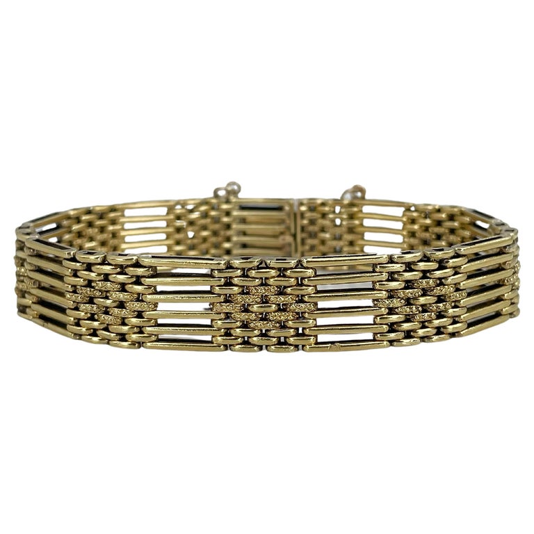 Antique 56 Gold Six Bar Gate Link Bracelet at 1stDibs