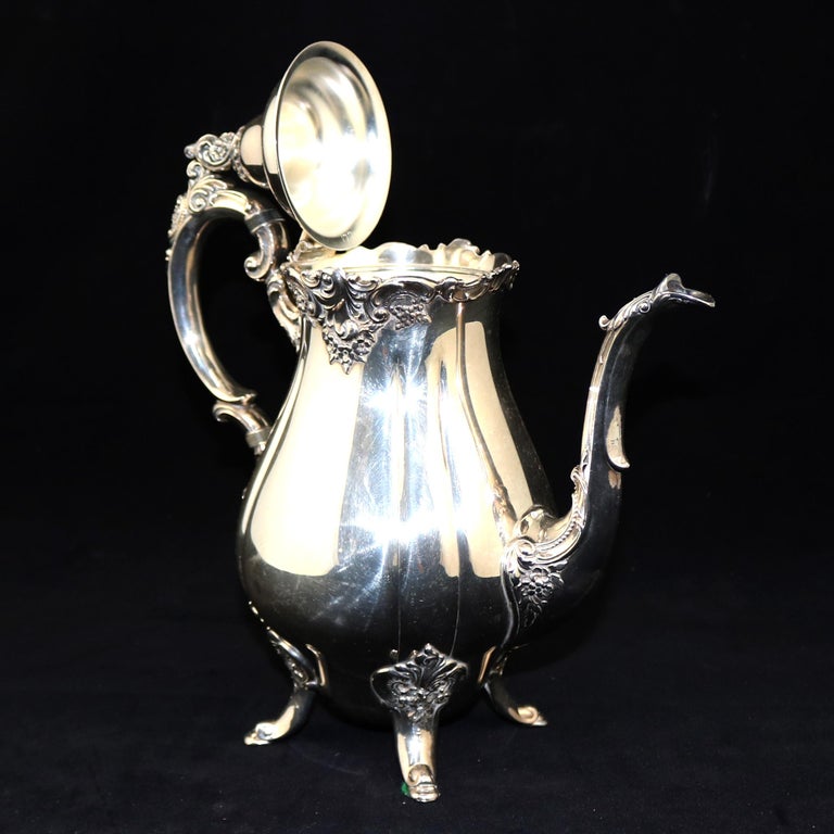 Antique 6-Piece "Baroque" Silver Plate Tea Set by Wallace, circa 1890 ...
