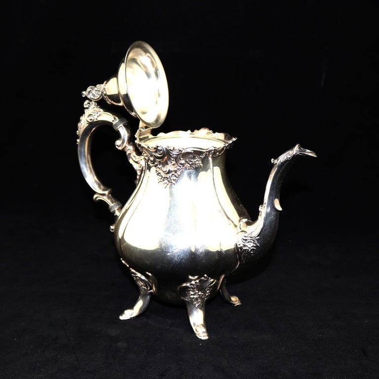 Antique 6-Piece "Baroque" Silver Plate Tea Set by Wallace, circa 1890 ...