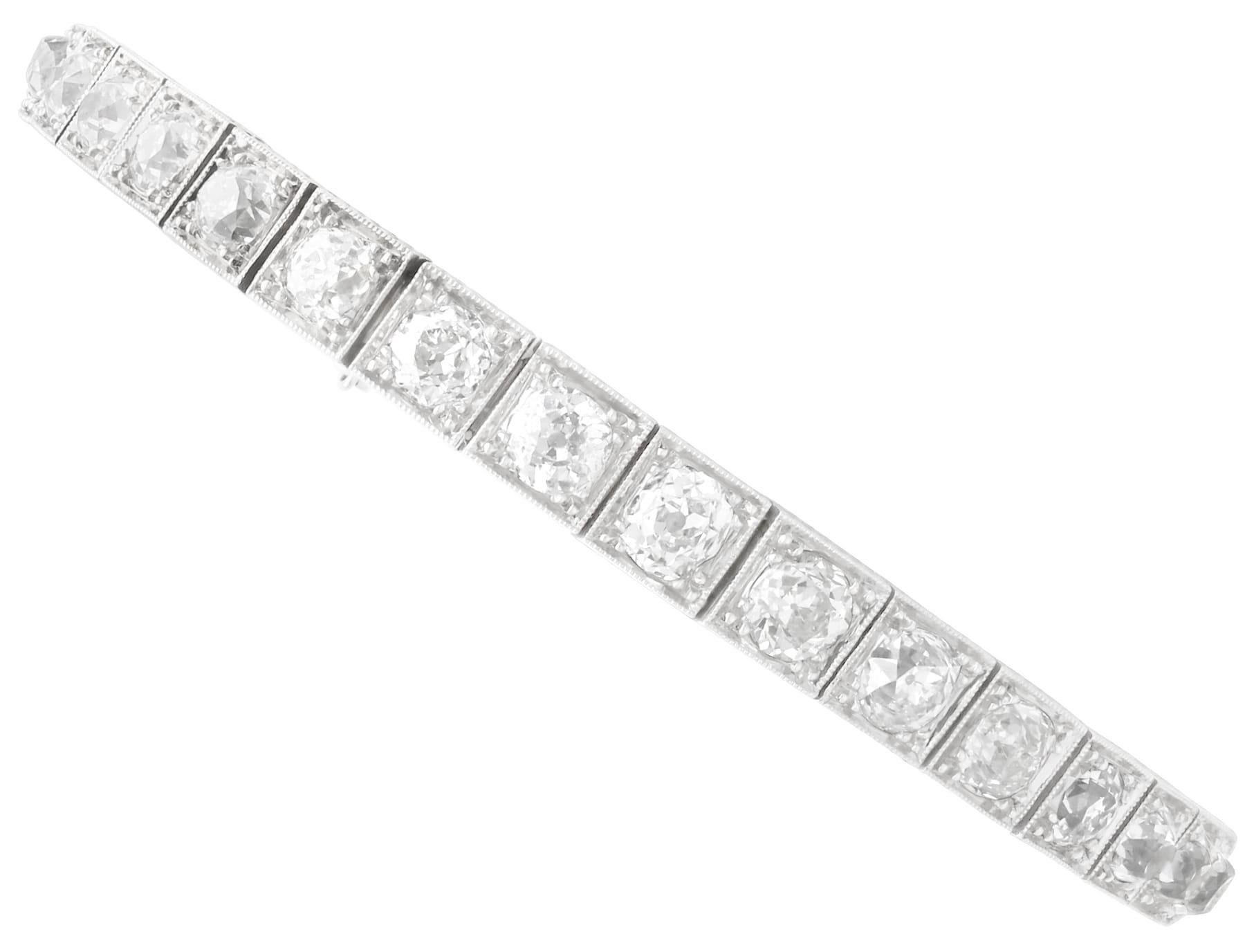 Antique 7.85Ct Diamond and 18k White Gold Bracelet Circa 1915 For Sale ...