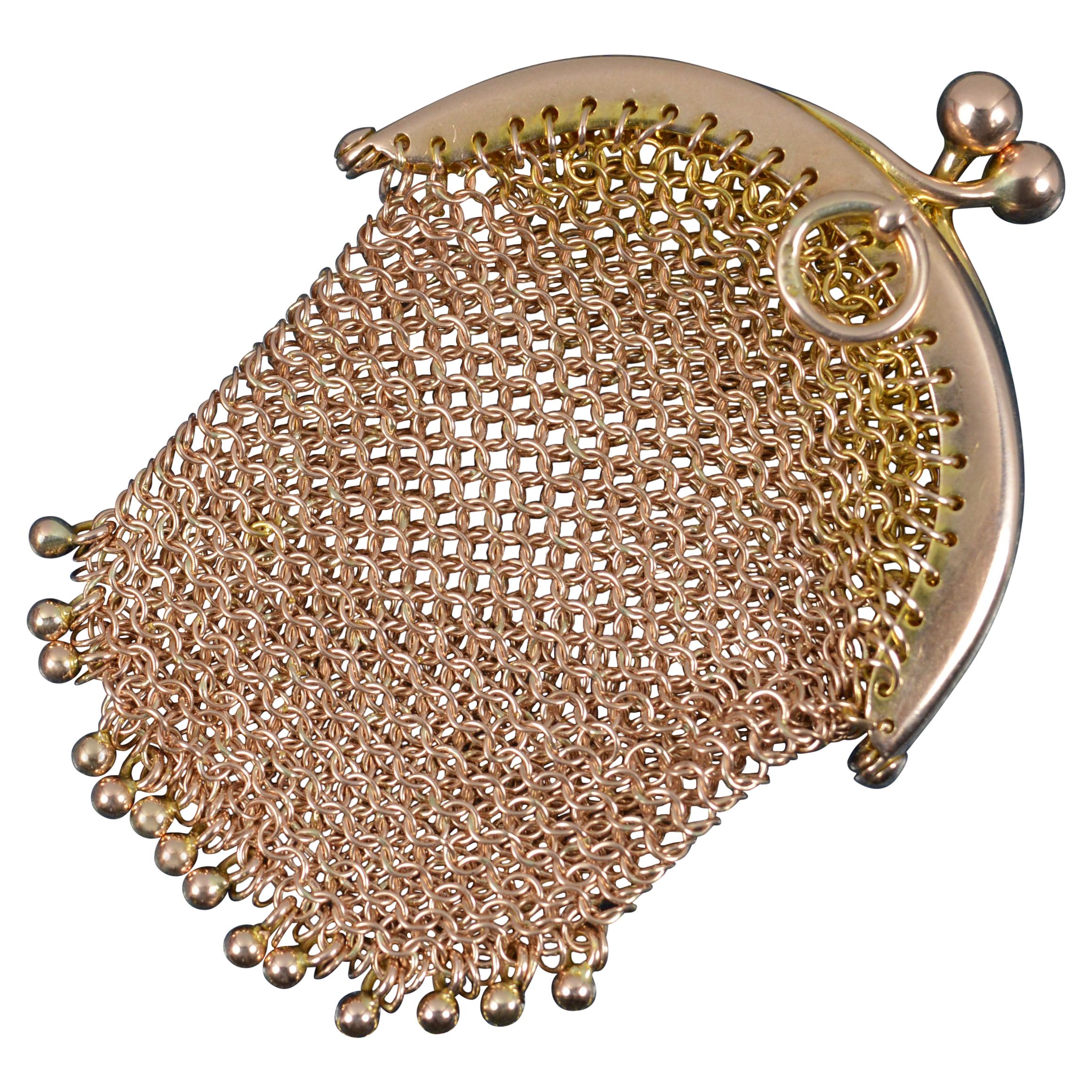 Victorian Solid 9 Carat Gold Ladies Coin Purse Chainmail Bag For Sale ...