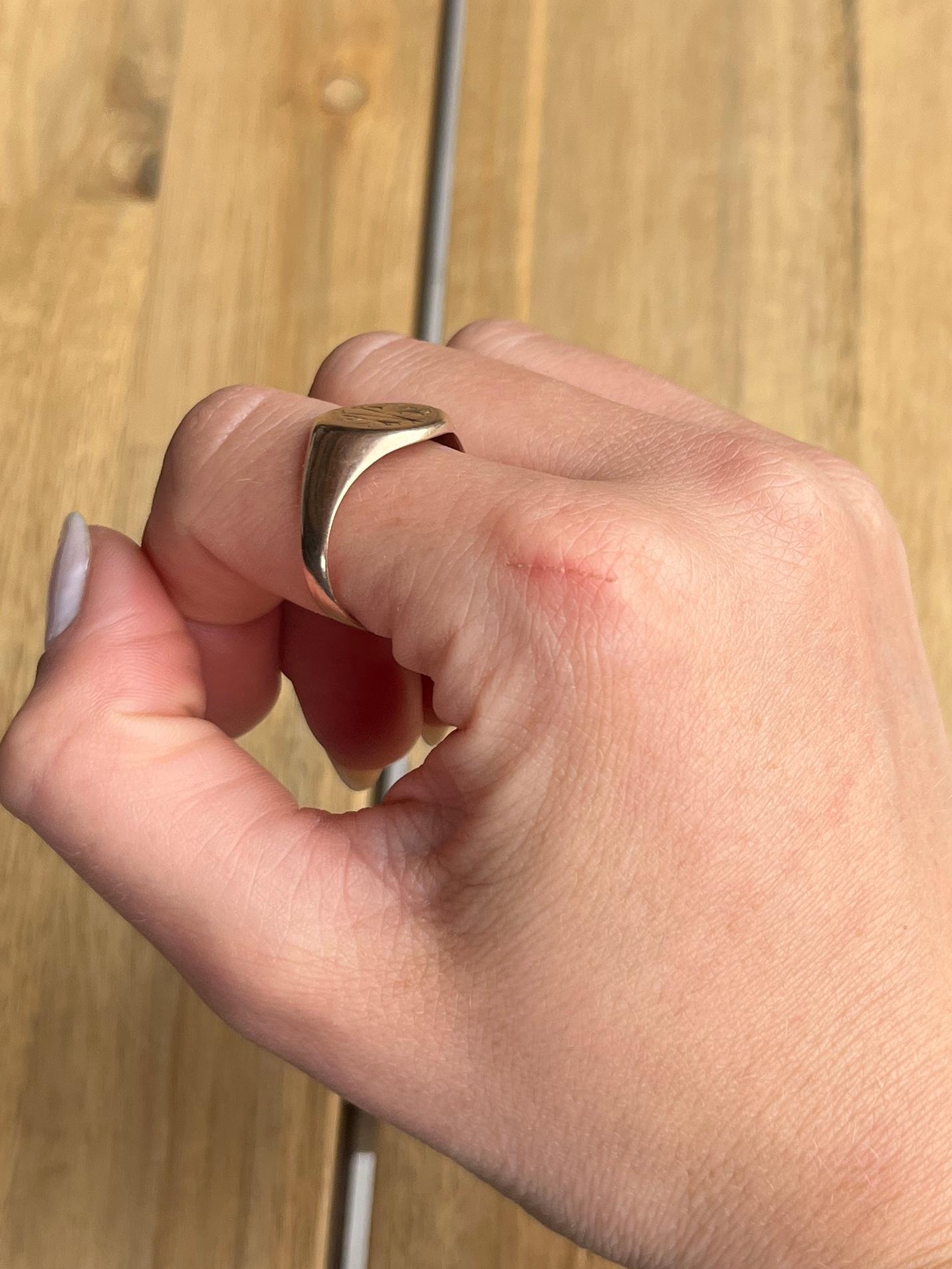 Antique 9 Carat Soft Tone Rose Gold Signet Ring For Sale at 1stDibs