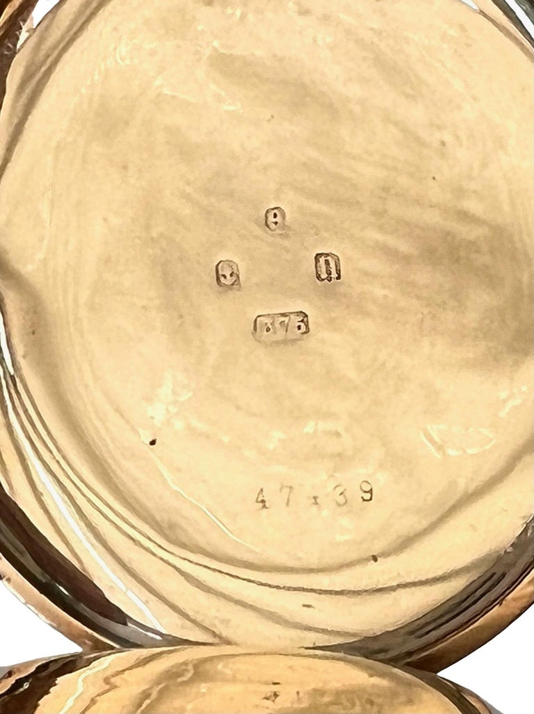Antique 9 Carat Solid Gold Half Hunter Pocket Watch For Sale at 1stDibs