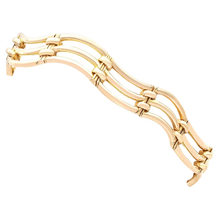 Antique 9 Ct Yellow Gold Gate Bracelet at 1stDibs