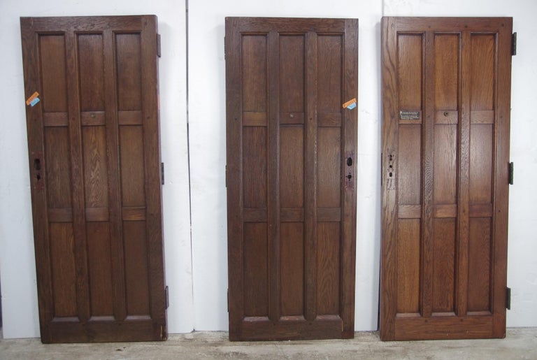 Antique 9 Pane Arts and Crafts Chestnut Privacy Door For Sale at 1stDibs
