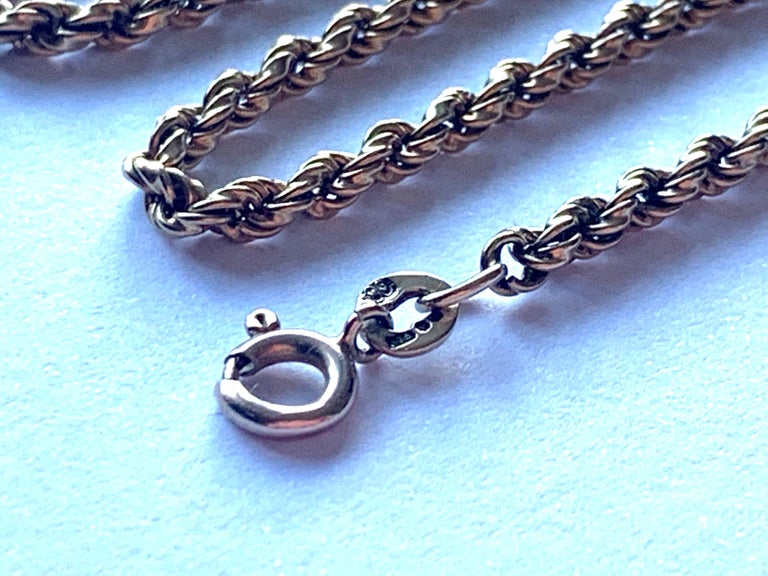 Antique 9ct Gold Rope Chain For Sale at 1stDibs