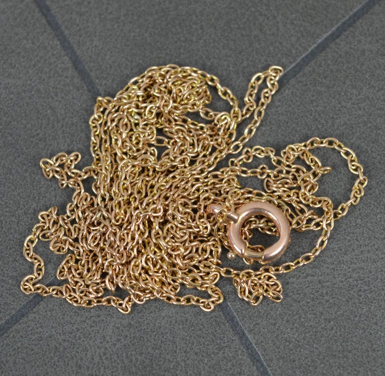 Antique 9ct Rose Gold Belcher Link Guard Muff Chain For Sale at 1stDibs