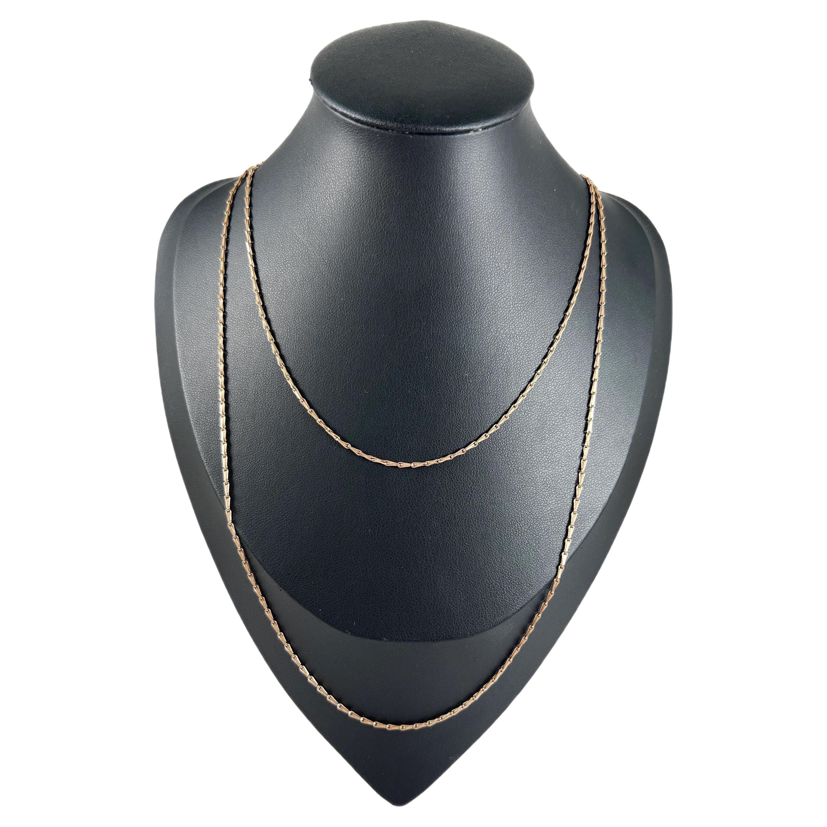 Antique 9ct Rose Gold Edwardian Fancy Link Long Chain with Bolt Ring ...