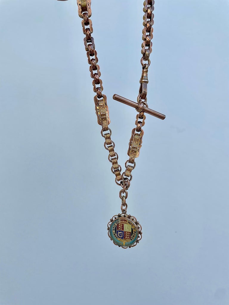 Antique 9ct Yellow Gold Chunky Star Link Chain For Sale at 1stDibs