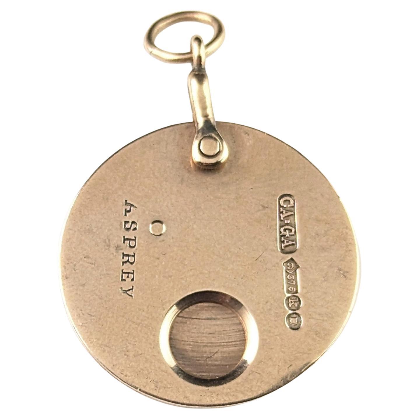 Antique 9k gold Cigar cutter pendant, Asprey For Sale at 1stDibs