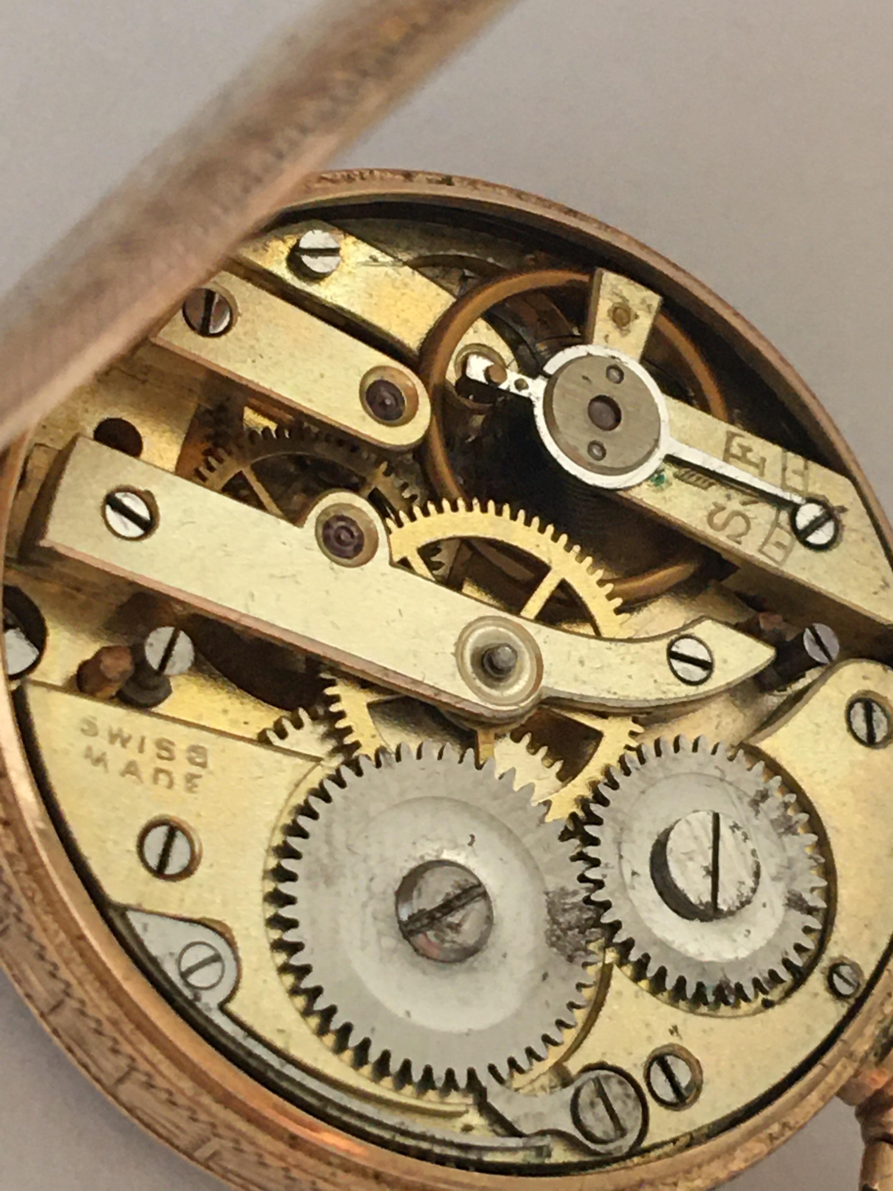 Antique 9K Gold Hand-winding Ladies Fob / Pocket Watch For Sale at ...