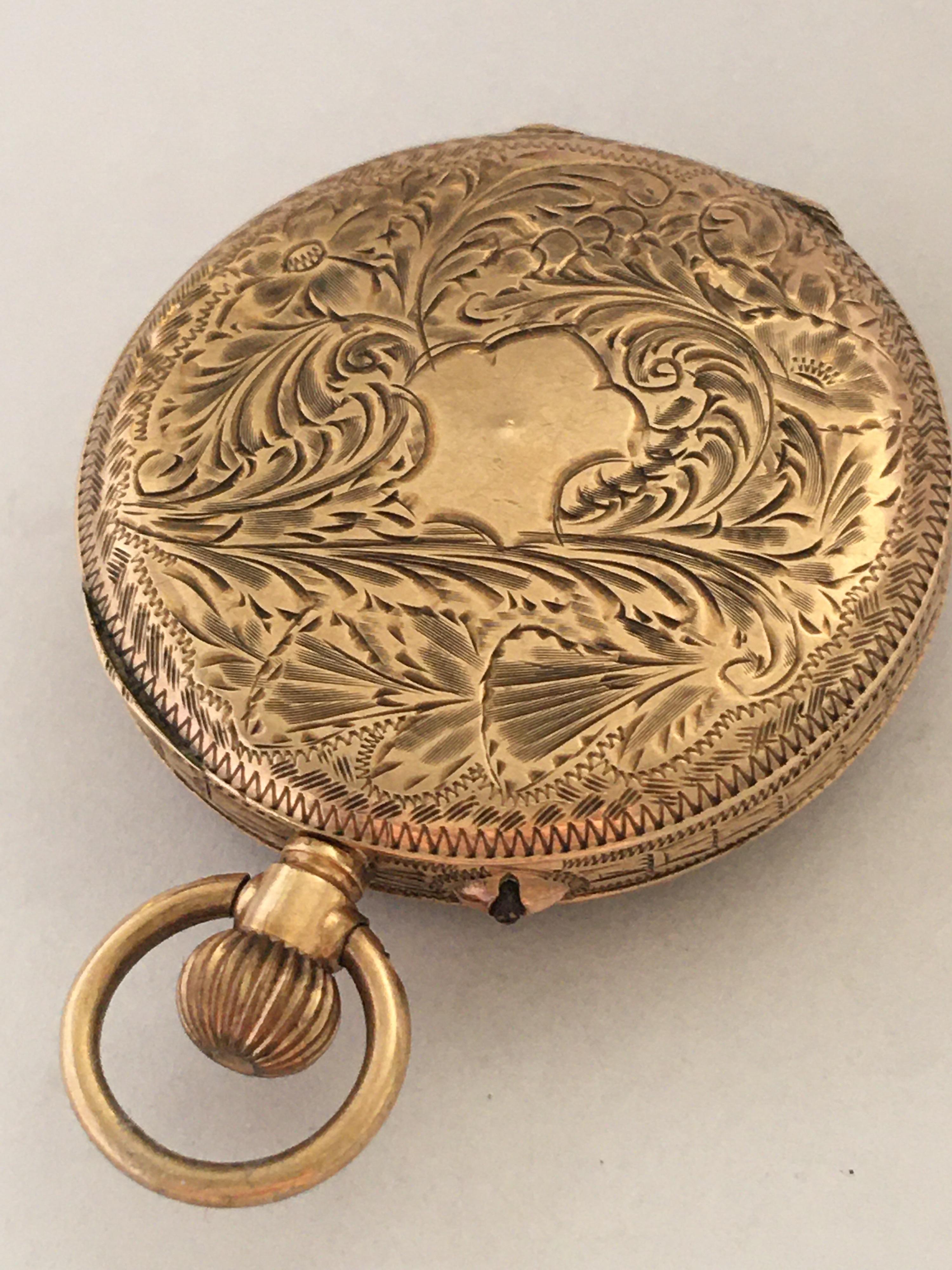 Antique 9K Gold Hand-winding Ladies Fob / Pocket Watch For Sale at ...