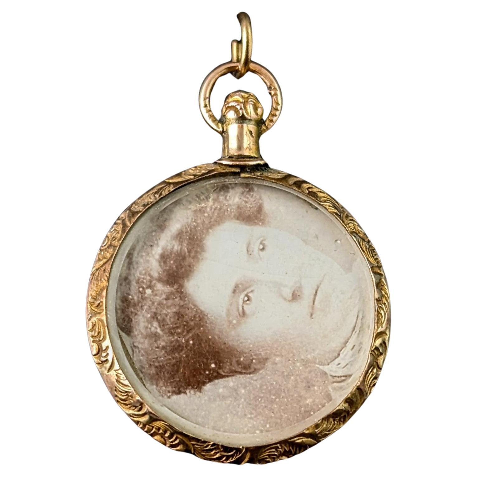 Antique Regency era Gold heart padlock locket, Paste, Floral For Sale ...