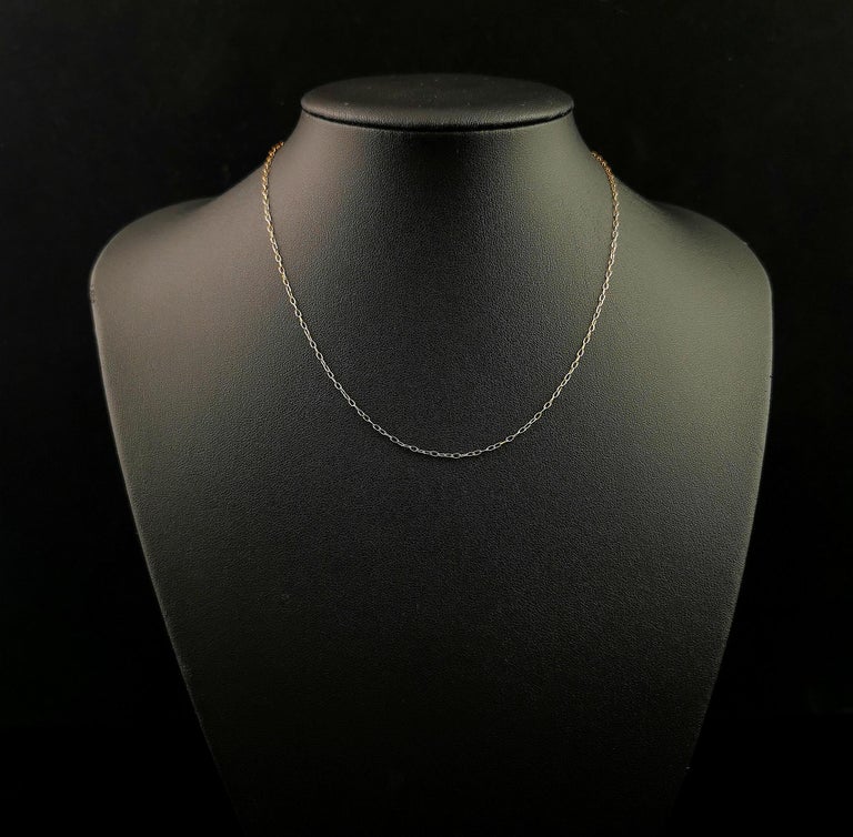 Antique 9k Gold Trace Link Chain Necklace, Edwardian at 1stDibs