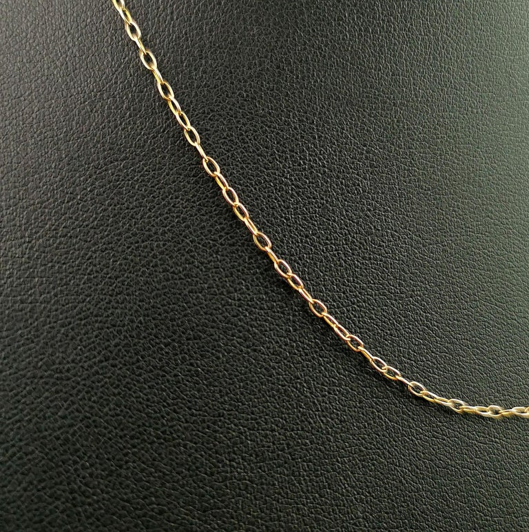 Antique 9k Gold Trace Link Chain Necklace, Edwardian at 1stDibs