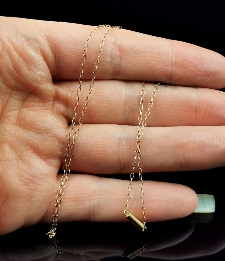 Antique 9k Gold Trace Link Chain Necklace, Edwardian at 1stDibs