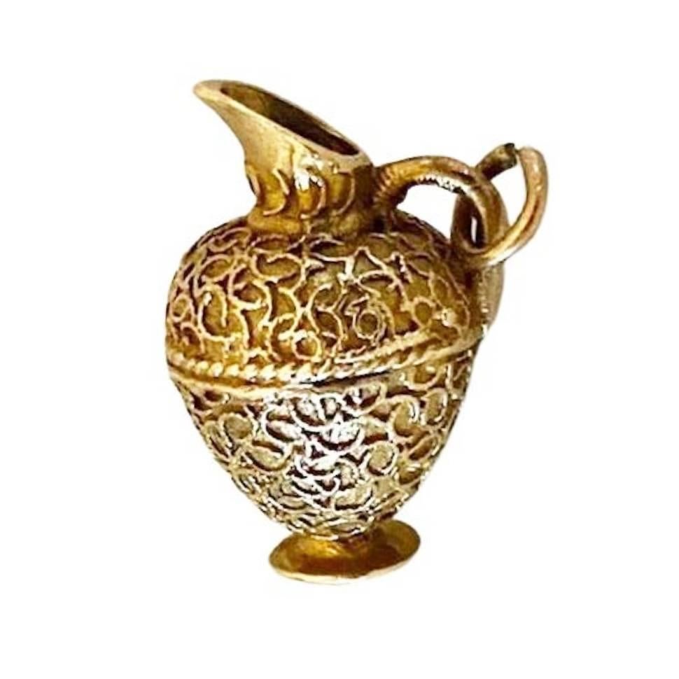 Antique English Victorian 9K Yellow Gold Amphora with Ruby Charm For ...