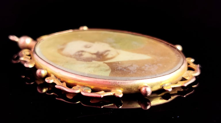 Antique 9kt gold double sided locket, Portrait, Edwardian For Sale at ...