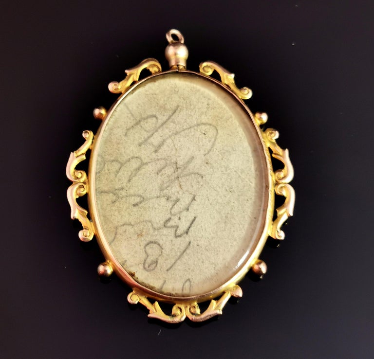 Antique 9kt gold double sided locket, Portrait, Edwardian For Sale at ...