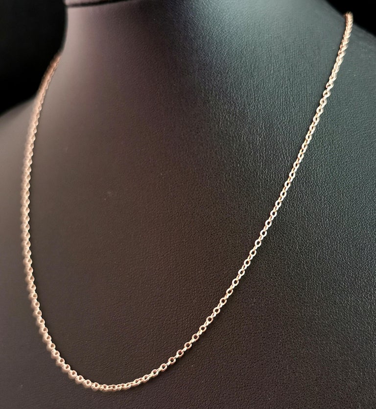 Antique 9kt Rose Gold Trace Link Chain Necklace, Edwardian at 1stDibs