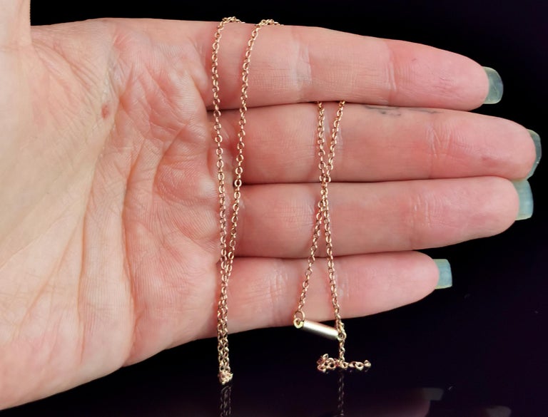 Antique 9kt Rose Gold Trace Link Chain Necklace, Edwardian at 1stDibs