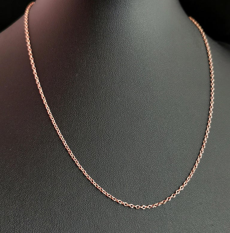 Antique 9kt Rose Gold Trace Link Chain Necklace, Edwardian at 1stDibs