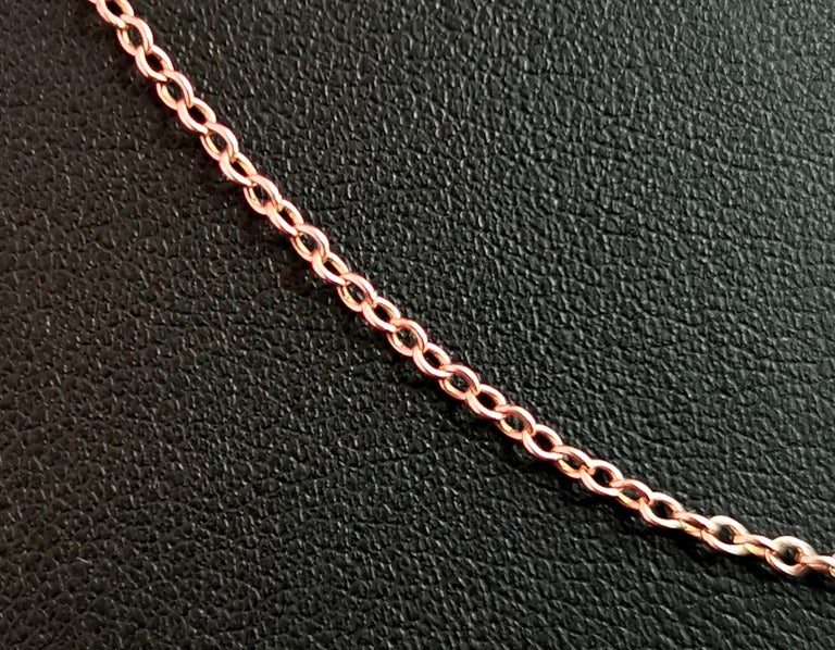 Antique 9kt Rose Gold Trace Link Chain Necklace, Edwardian at 1stDibs