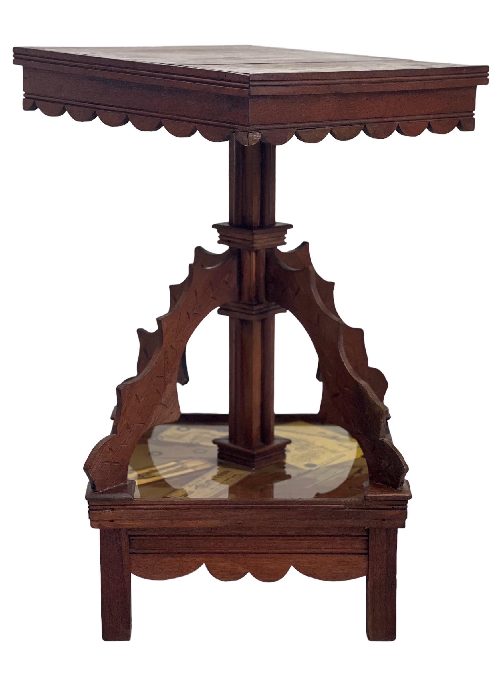 Antique Accent Side Table Tramp Art Victorian Style For Sale at 1stDibs