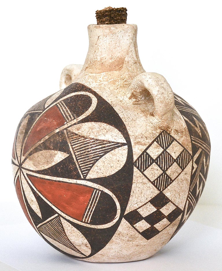 Antique Acoma Pueblo Polychrome Pottery Canteen, 1920 For Sale at ...