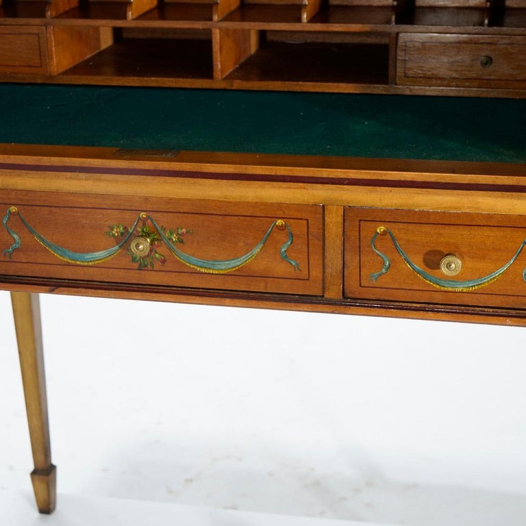 Antique Adam Decorated Satinwood Ladies Cylinder Desk, Circa 1900 For ...
