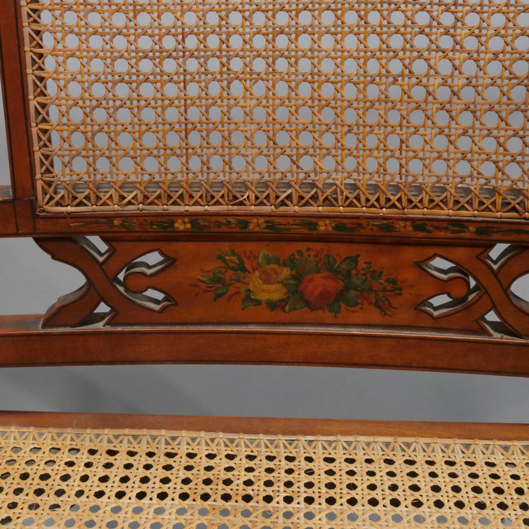 Antique Adams Decorated Satinwood and Cane Lolling Chair, 20th C For ...