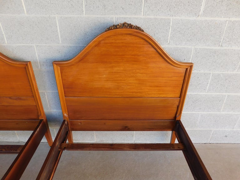 Antique Adams Regency Style Satinwood Twin Beds, a Pair at 1stDibs