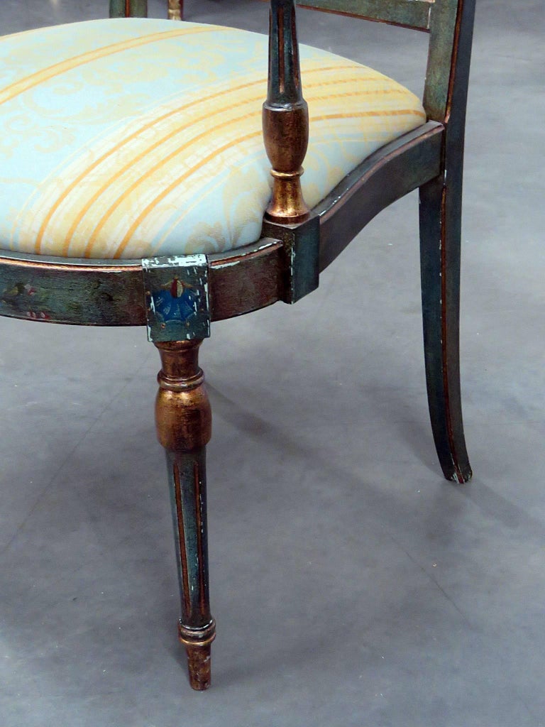 Antique Adams Style Paint Decorated Armchair at 1stDibs