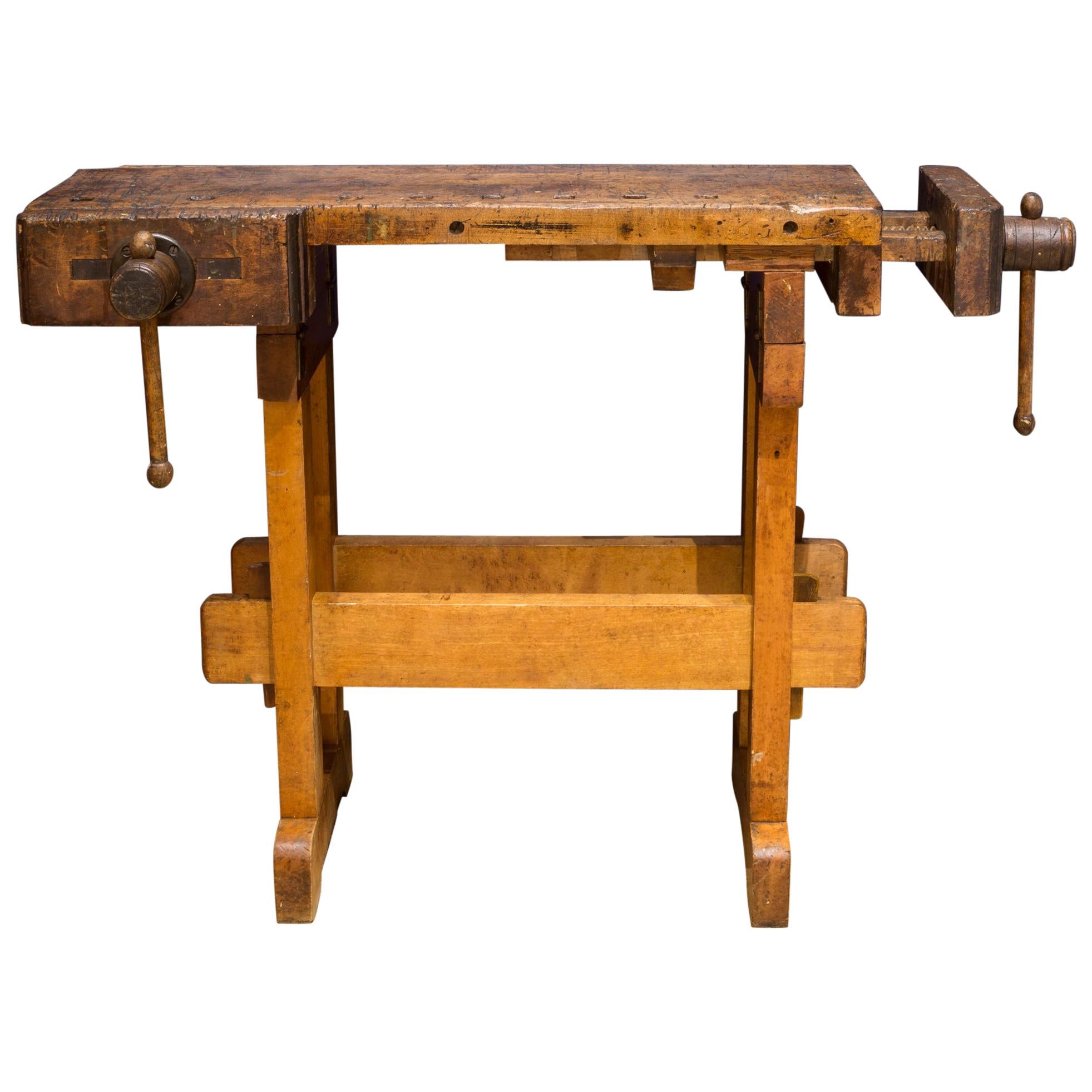 Antique Adjustable American Carpenter's Workbench, circa 1920 For Sale ...