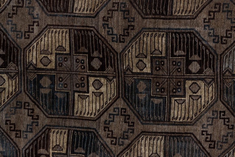 Antique Afghan Ersari Carpet, Turkmen Pattern, Circa 1930s, Brown and ...