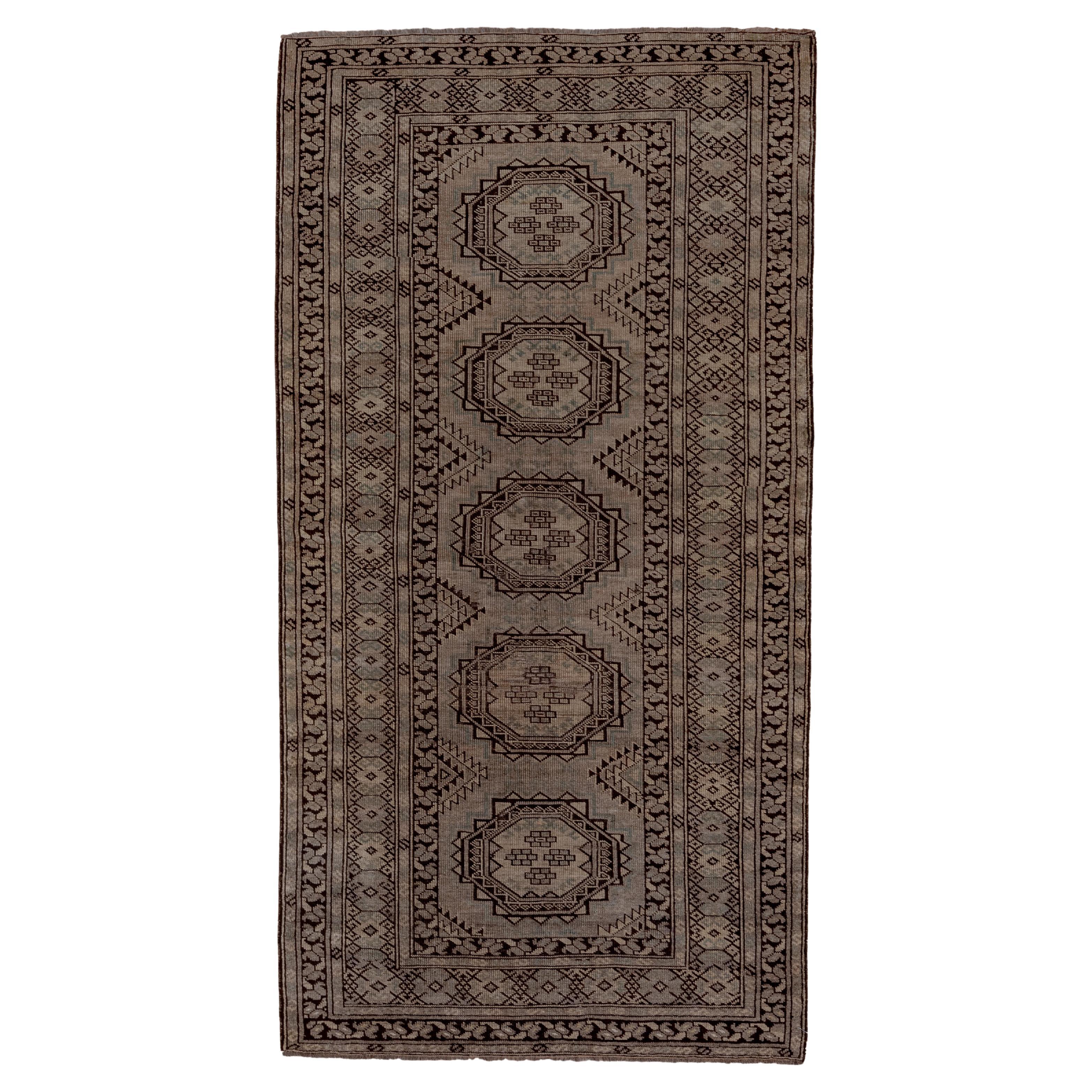 Tribal Brown Afghan Turkoman Ersari Rug For Sale at 1stDibs