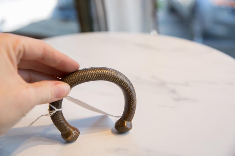 Antique African Bronze Snake Cuff Bracelet For Sale at 1stDibs