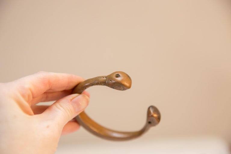 Antique African Copper Double Snake Head Bracelet For Sale at 1stDibs