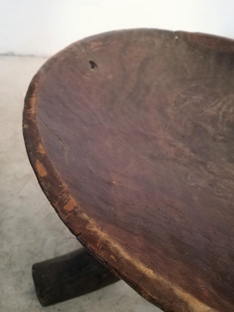 Antique African Sculpture Three Foot Stool from Ethiopia, Made in Solid ...