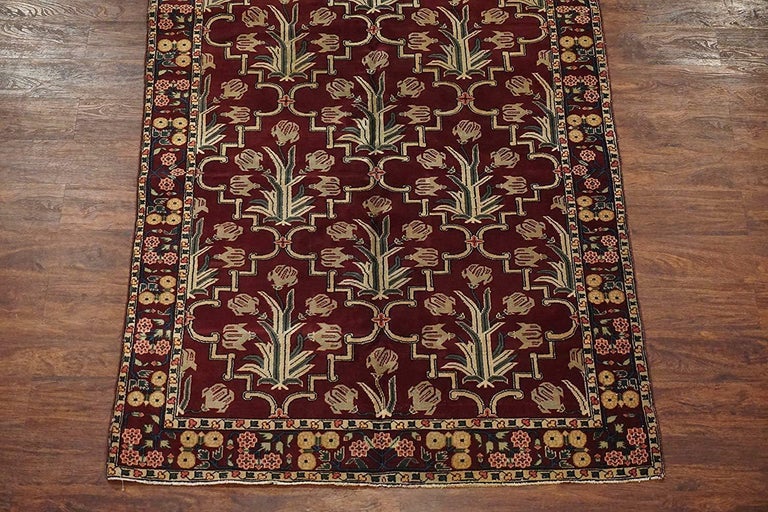 Antique Agra with Floral Border, circa 1900 For Sale at 1stDibs