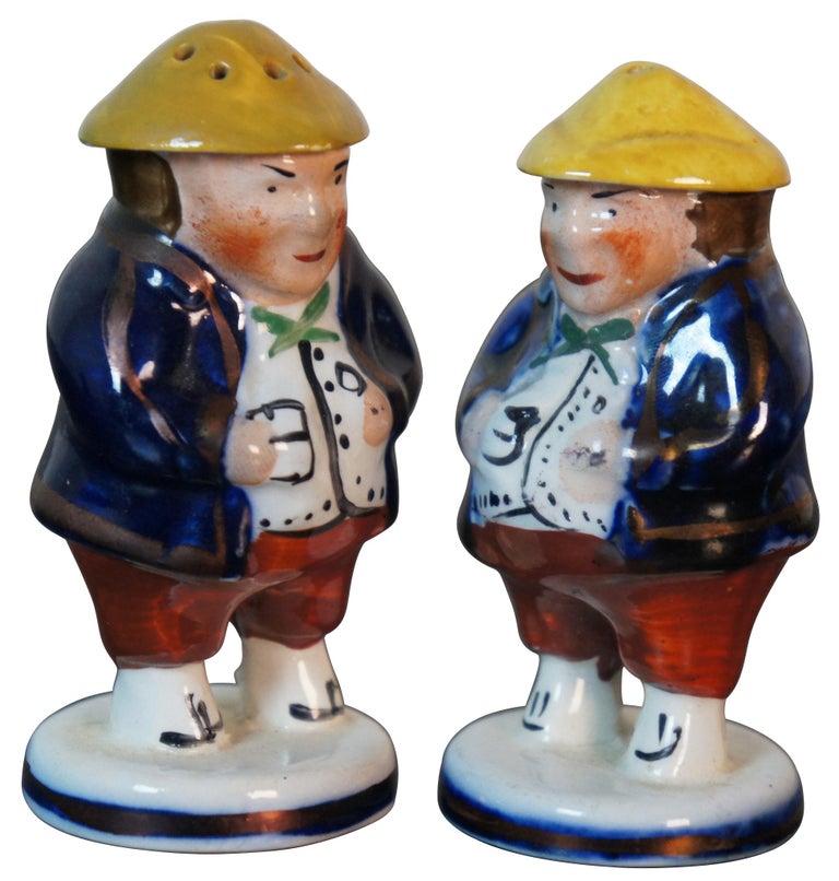 Antique Allertons English Toby John Bull Staffordshire Salt and Pepper ...