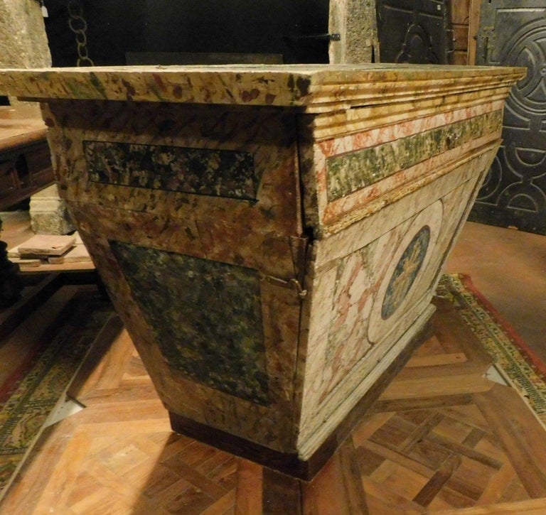 Antique altar in faux marble lacquered wood, from Italian chapel of ...