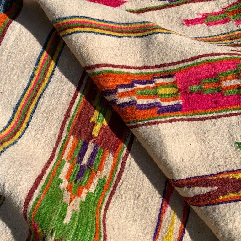 Vintage Amazigh Berber Algerian Multicolored Geometrical Rug Handmade ...