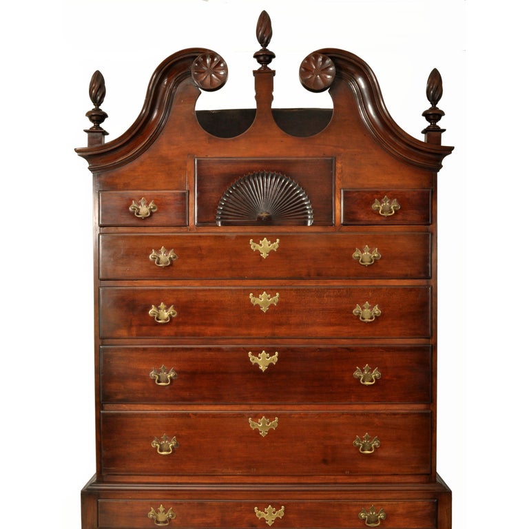 Antique American 18th Century Mahogany Highboy Chest on Stand ...
