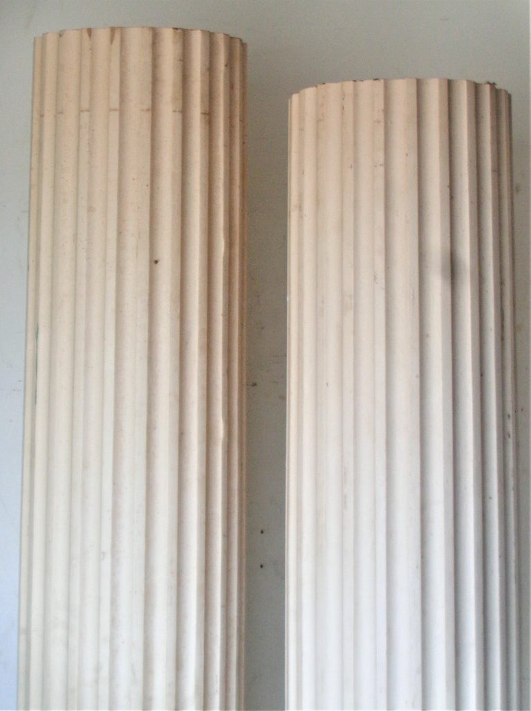 Antique American Architectural Fluted Wood Columns For Sale at 1stDibs