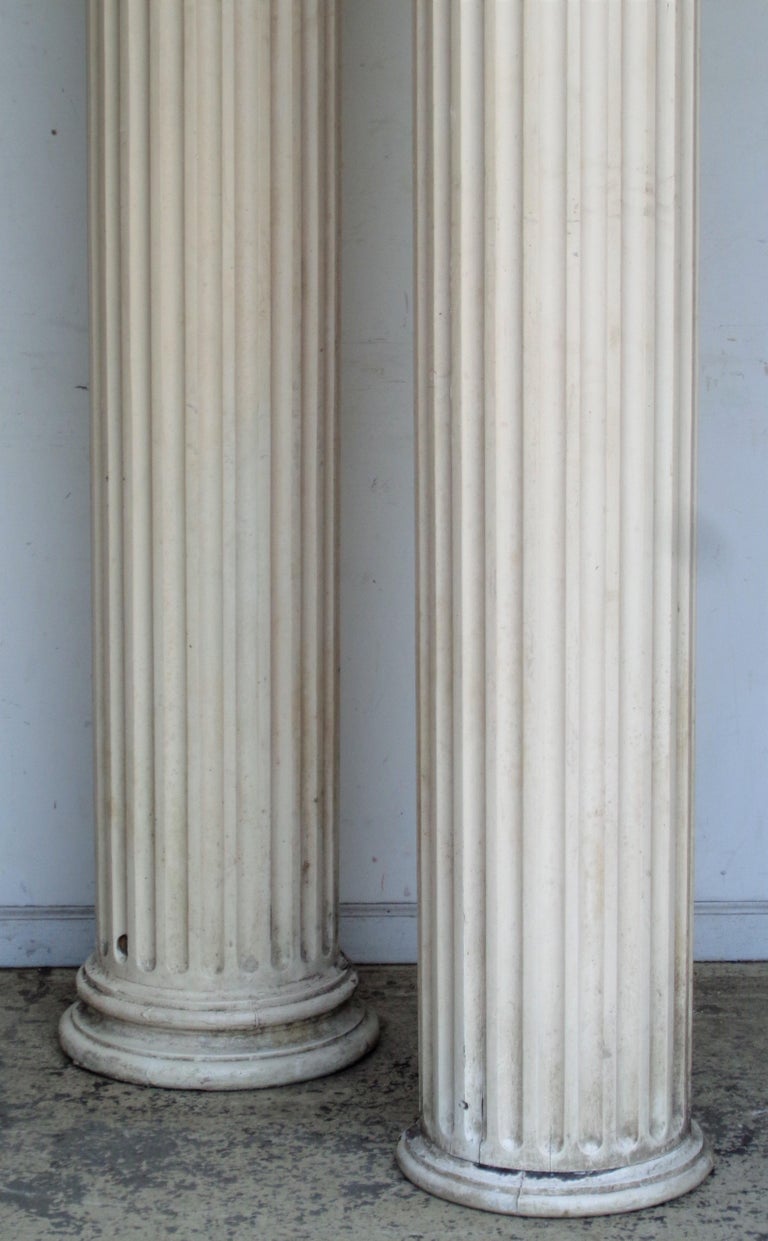 Antique American Architectural Fluted Wood Columns For Sale at 1stDibs