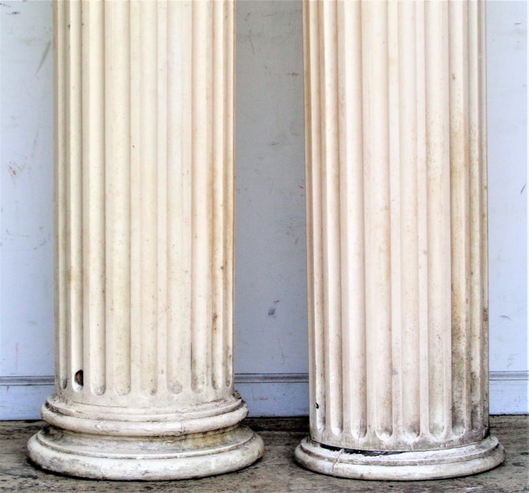 Antique American Architectural Fluted Wood Columns For Sale at 1stDibs