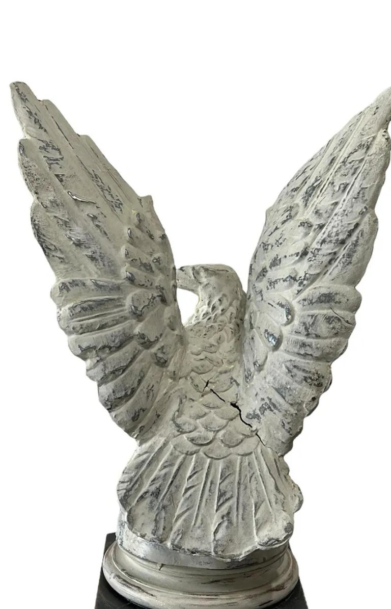 Antique American Architectural Painted Metal Eagle Finial on Pedestal ...